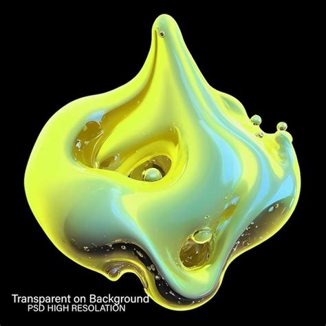 투명한 배경에 3d 다채로운 홀로그램 액체 프리미엄 Ai 생성 Psd