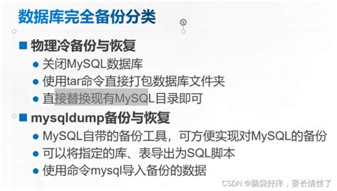 It备份策略：物理与逻辑备份 Csdn博客