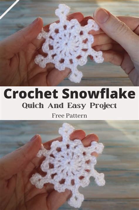 The Easiest Crochet Snowflake Pattern 10 Minute Snowflake Artofit
