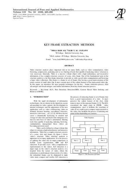 pdf key frame extraction methods