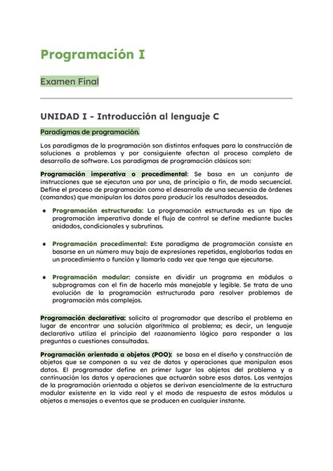 Apunte Final De Programación I Algoritmos Y Estructura De Datos