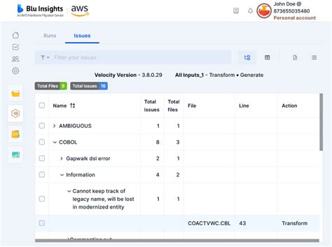 Issues Aws Blu Insights