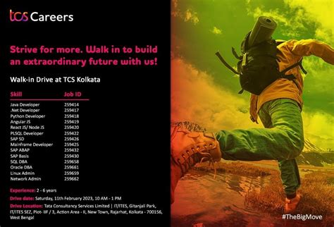 Subhrajyoti Dutta On Linkedin Opportunity Tcshiring Experiencedprofessionals Thebigmove