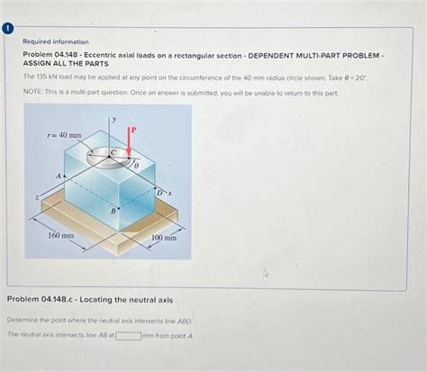Solved Required Information Problem 04 148 Eccentric Axial