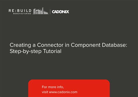 How To Create A Connector In The Component Database Cadonix