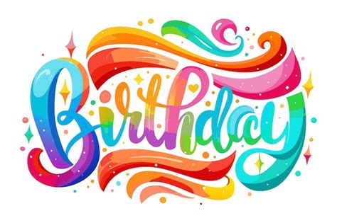 생일 축하 타이포그래피 배너 배경 디자인 프리미엄 Ai 생성 벡터