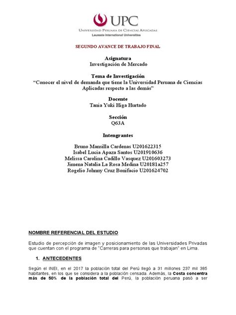 Avance De Trabajo Final Tema Universidades Pdf Educación Más Alta