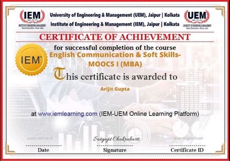Arijit G On Linkedin Completed My Moocs 1 Course Through Institute Of Engineering And Management