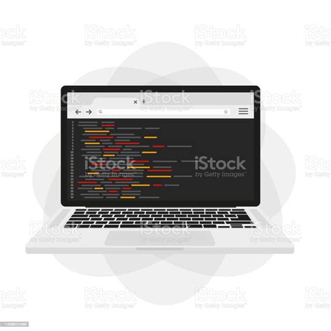 Computer Software With Coding Coding Program Text Window On Laptop