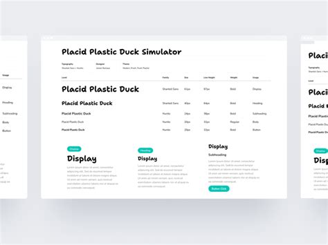 Placid Plastic Duck Simulator Typography Proposal Figma