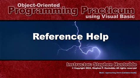 Oop Programming Vb 02b Reference Help Youtube