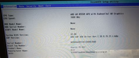 Aspire V5 551 Cannot Adjust Bios Settings Acer Community