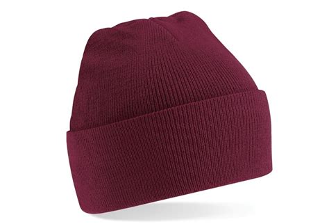 Burgundy 2 In 1 Beanie Hat