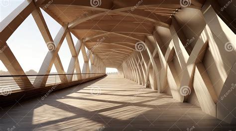 Shadow And Light Of Minimal Bridge Design Stock Illustration
