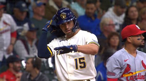 Tyrone Taylor Hits An Rbi Double To Left Field 09272023 Milwaukee Brewers