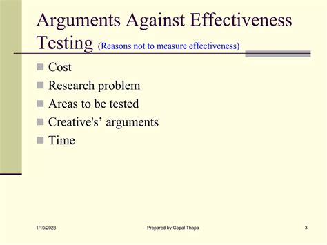 Advertising Effectiveness Testing Ppt
