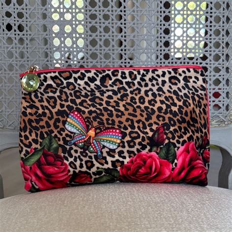 Estee Lauder Bags Nwot Este Lauder Leopard Print With Red Roses And
