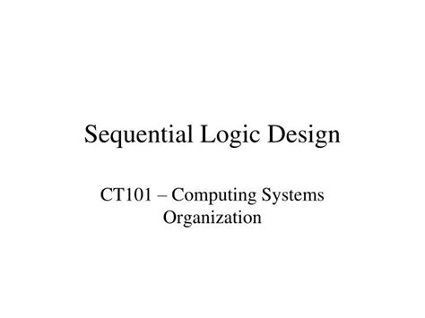 Ppt Sequential Logic Design Powerpoint Presentation Free Download