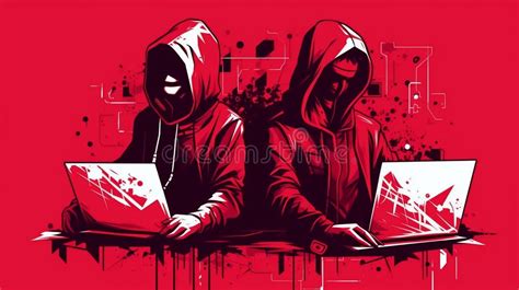 Illicit Hacker Cyber Crime Cyber Security Generative Ai Stock Illustration Illustration Of