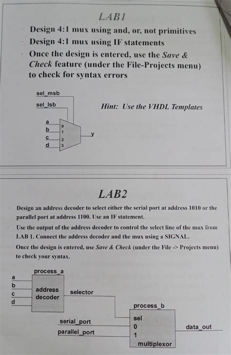 Solved LAB1 Design 4 1 Mux Using And Or Not Primitives Chegg Com