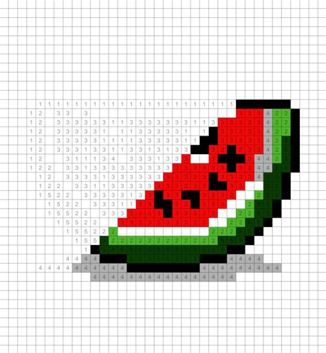 Watermelon Pixel Color By Number For Adults Pixelcolorist