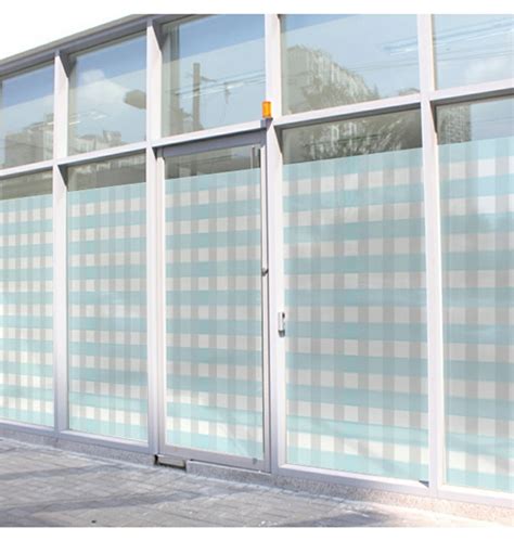 Ncw177 무점착 창문시트지 하늘색과 회색의 빅 체크 패턴 M900x900 티몬