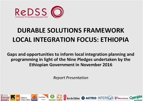 Durable Solutions Framework Local Integration Focus Ethiopia Gaps