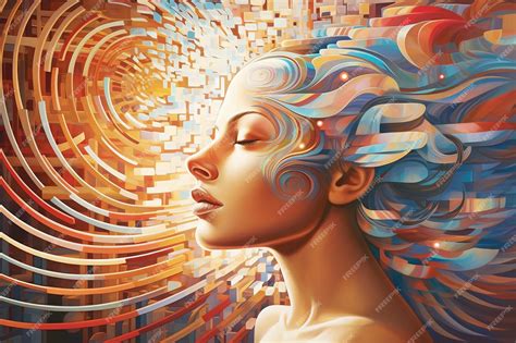Premium Ai Image Person Thoughts Depicted As Swirling Patterns Or Beams Of Light Geometric