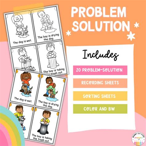 Problem Solution Task Cards And Worksheets By Mommy Slp Tpt