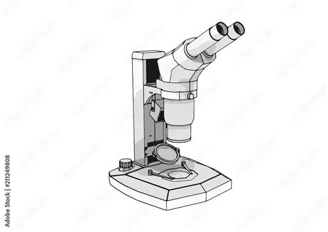 Vector Outline Microscope Stock Vector Adobe Stock