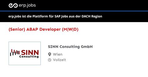 Sap Abap Fiori Jobs Dach Region On Linkedin Abap Developer Mwd Sinn Consulting Gmbh