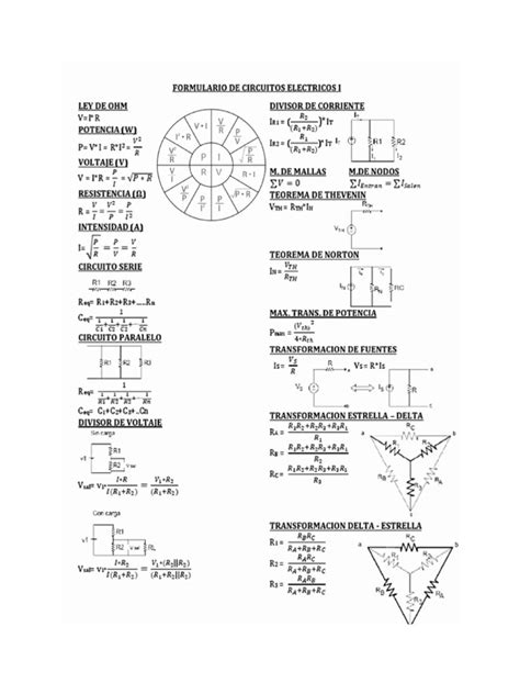 Formulario Teoría De Circuitos Pdf