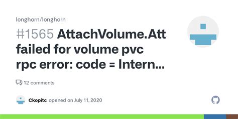 Attachvolumeattach Failed For Volume Pvc Rpc Error Code Internal