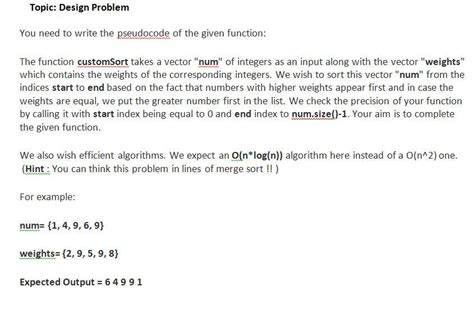 Solved Topic Design Problem You Need To Write The Chegg