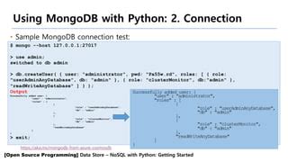 오픈 소스 프로그래밍 NoSQL with Python PPT