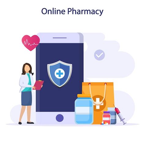 Premium Vector Vector Illustration Of Online Pharmacy Store Medicine