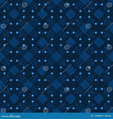 Computer Chip Pattern Vector Seamless Chip Background Stock Vector