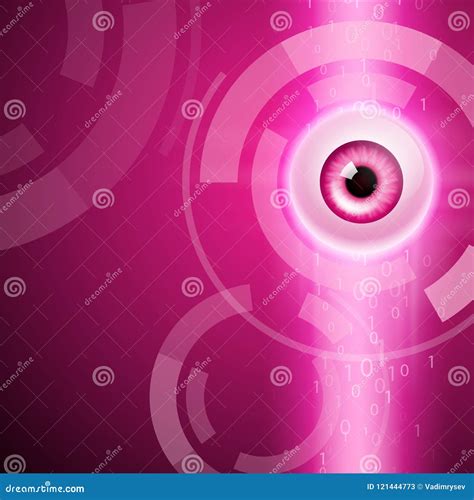 Pink Background With Eye And Binary Code Stock Vector Illustration Of Crypt Button 121444773