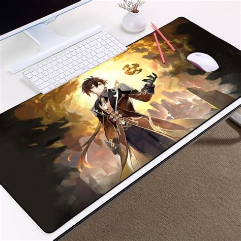 【lao 6 S Mouse Pad】 Genshin Impact Zhongli Extra Large Mouse Pad Anime