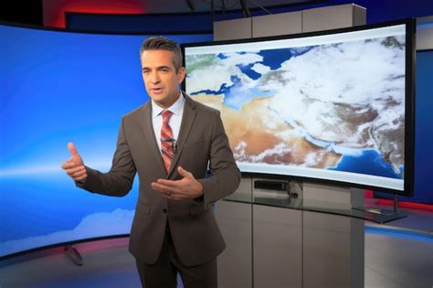 Premium Ai Image A Male Meteorologist Providing Live Updates On The Weather Utilizing Charts