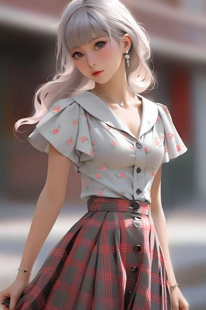 Premium Ai Image A Pretty Anime Girl In Formal Outfit