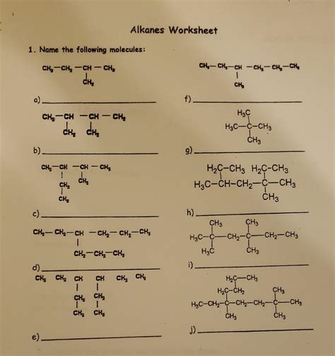 Free Naming Alkanes Worksheet 1 Answers Download Free Naming Alkanes