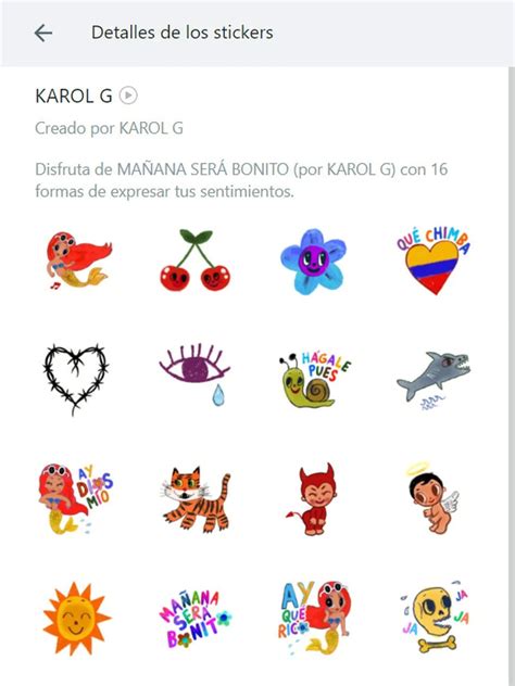 Karol G tiene sus propios stickers en WhatsApp así puede descargarlos Infobae