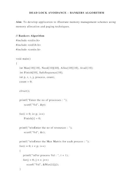 Dr R Anurekha 7 Deadlock Avoidance Bankers Algorithm