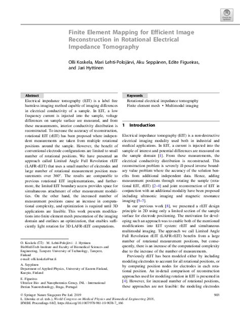 Pdf Finite Element Mapping For Efficient Image Reconstruction In Rotational Electrical
