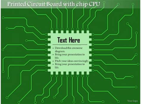 Microprocessor Powerpoint Templates Diagrams And Slides For Presentations Show CPU GPU Chip