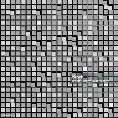 회색 사각형의 추상적인 배경입니다 웹 사이트에 대 한 배경 화면입니다 작은 사각형 연결 됩니다 새로운 기술입니다 3 차원 벡터 일러스트 레이 션 0명에 대한 스톡 벡터 아트