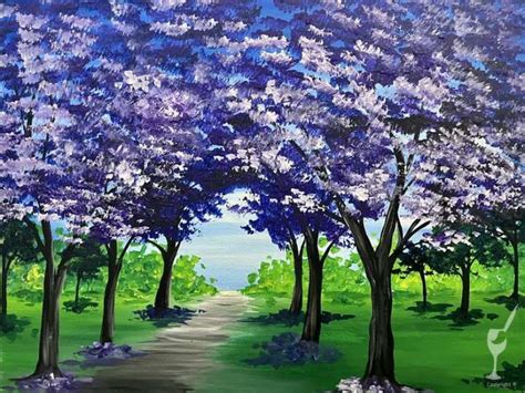 Paint And Sip Amethyst Trees Houston Classpop