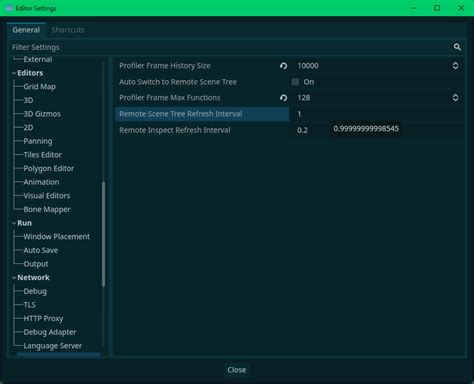 Incorrect Setting Values Shown In Remote Scene Tree Editor Settings · Issue 74919