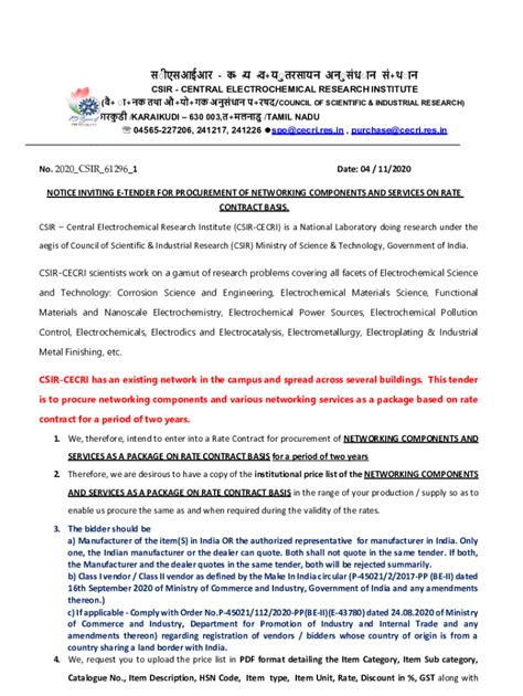 Fillable Online Central Electrochemical Research Institute Csir Cecri Fax Email Print